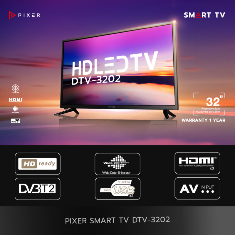 ทีวี HD LED TV 32 INCH รุ่น DTV-3202 – CEFLAR